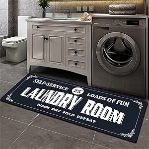 Amazon.com: Laundry Room Rug Non Slip Floor mats Farmhouse Large ...