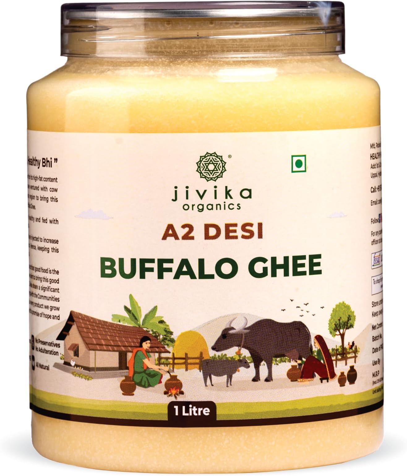 Amazon.com: Jivika Organics A2 Desi Buffalo Ghee | Grass Fed Ghee ...