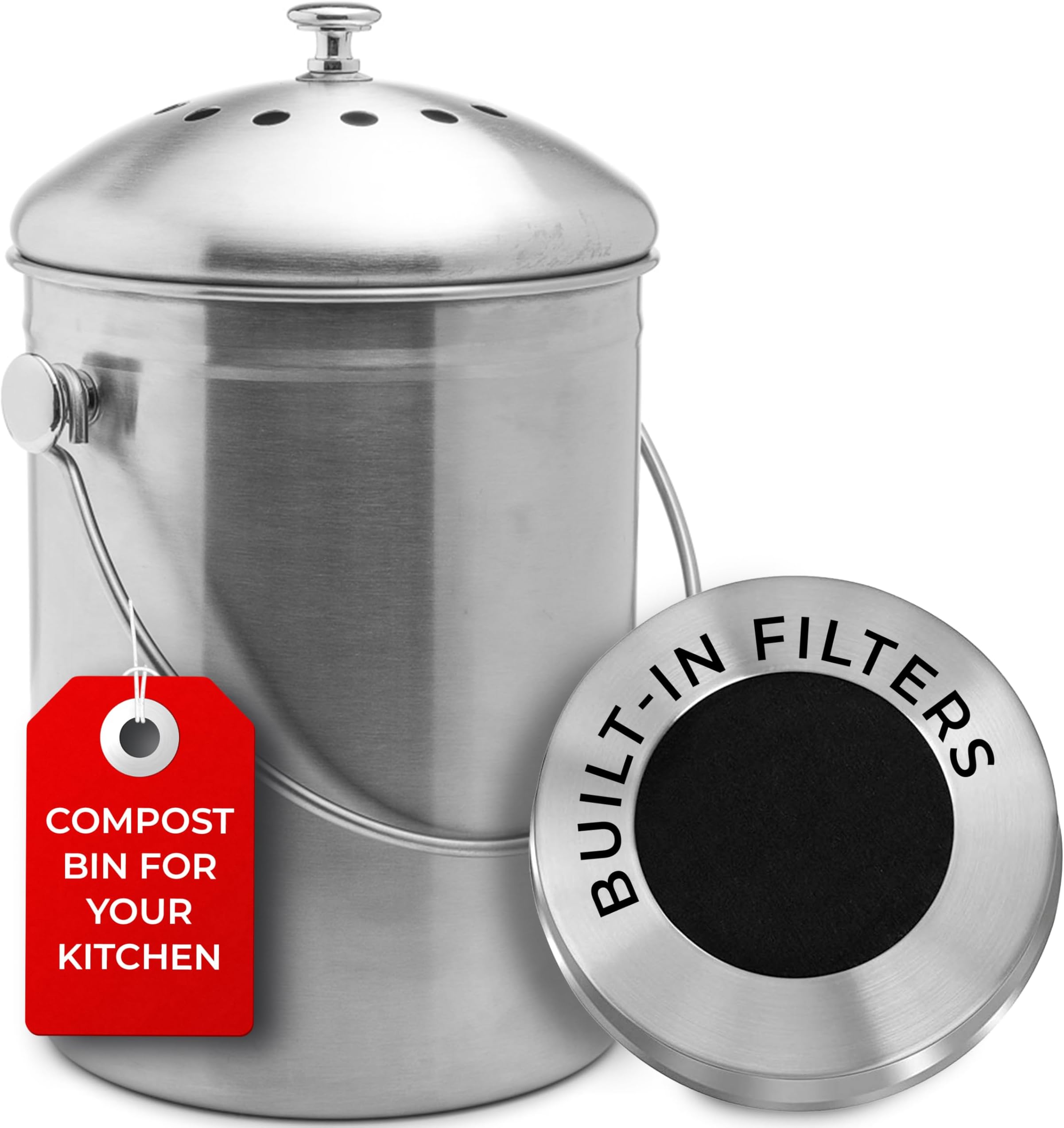 Amazon.com: Joseph Joseph Collect 1.06 gallon/4 Liters Stainless Steel ...