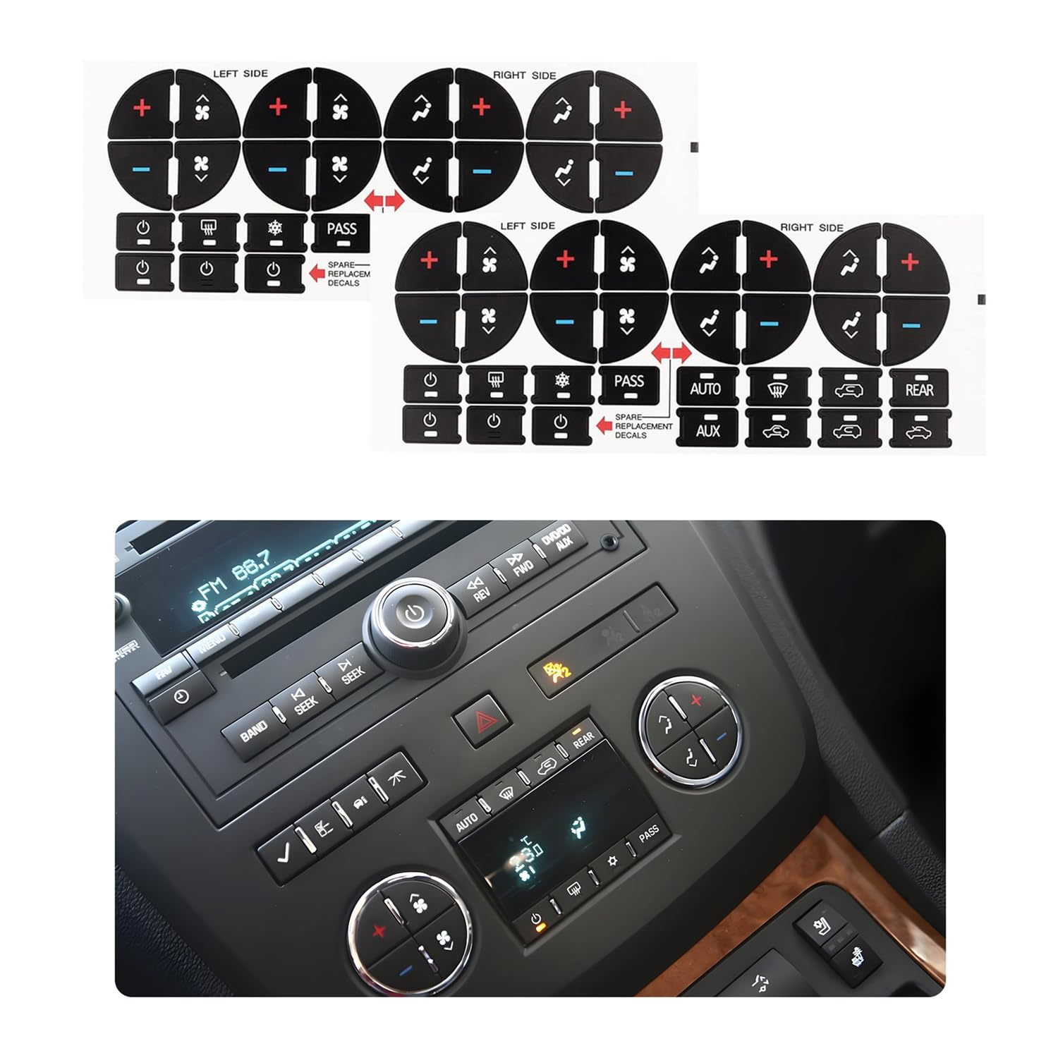 Amazon.com: 2Pack Interior Car Dash Button Switch Button Trim Cover ...