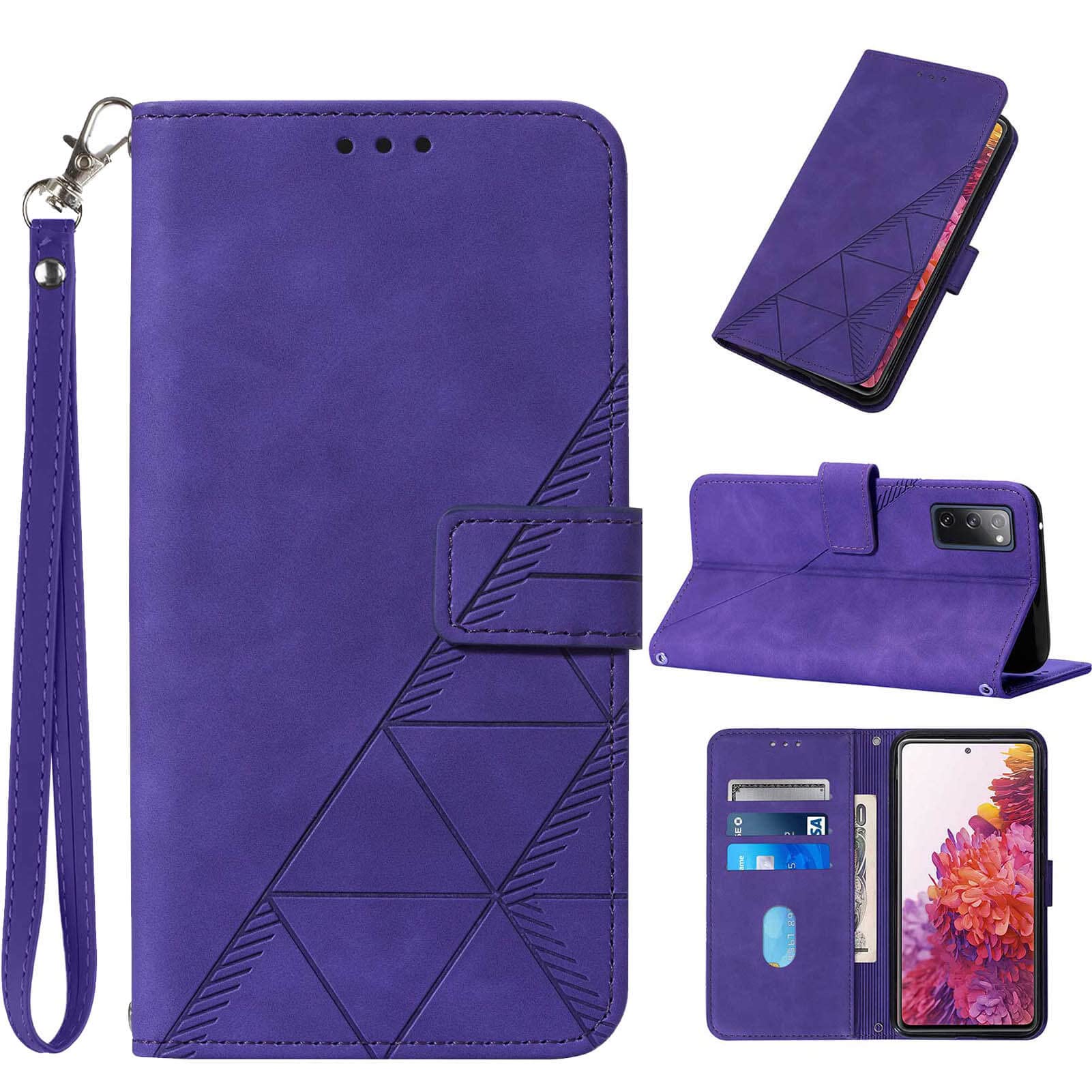 Amazon.com: S20 FE Case Wallet,for Samsung S20 FE Case,[Kickstand][Wrist Strap][Card Holder ...