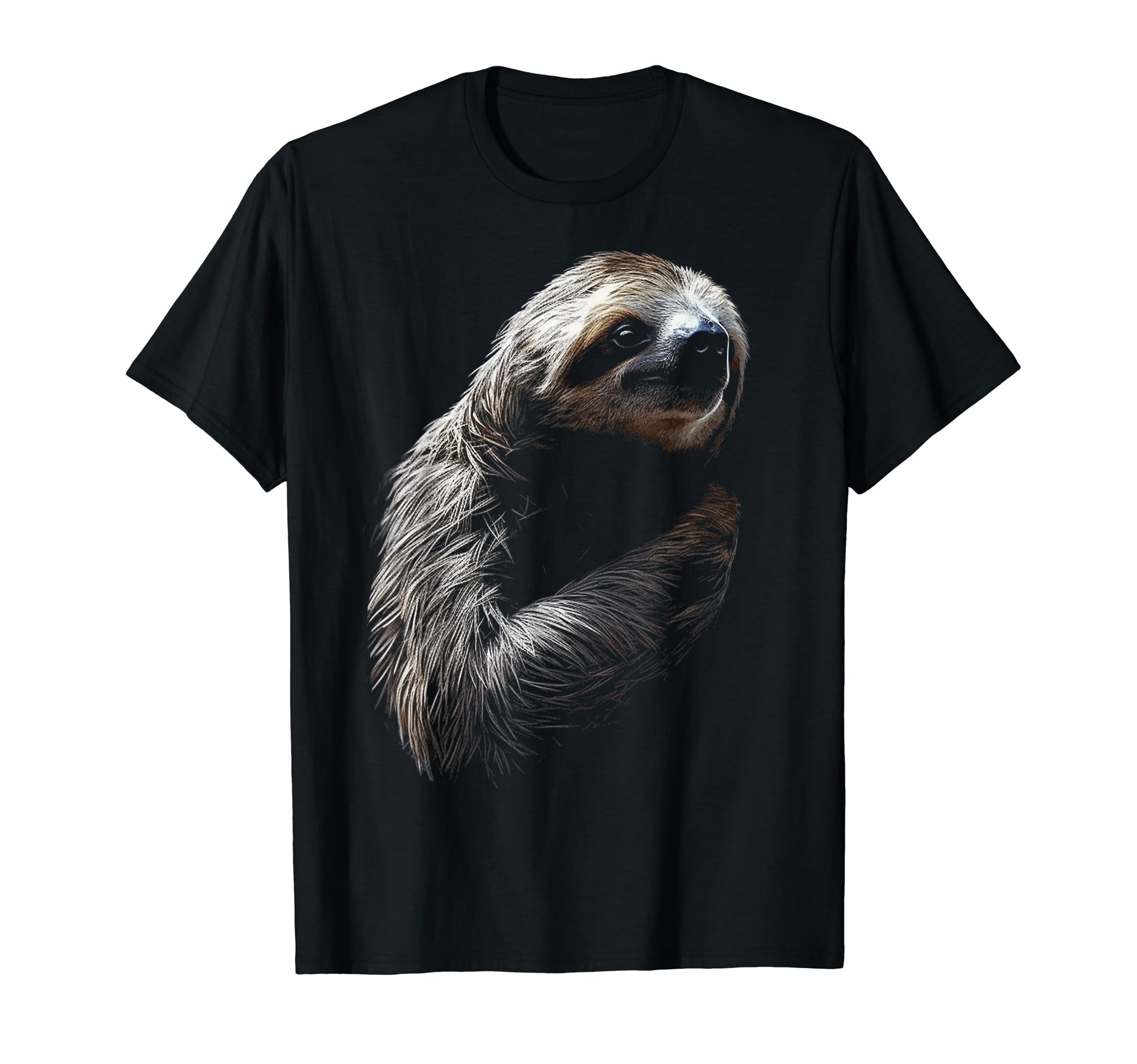Amazon.com: Sloth Portrait Artwork | Animal Motif Sloth T-Shirt ...