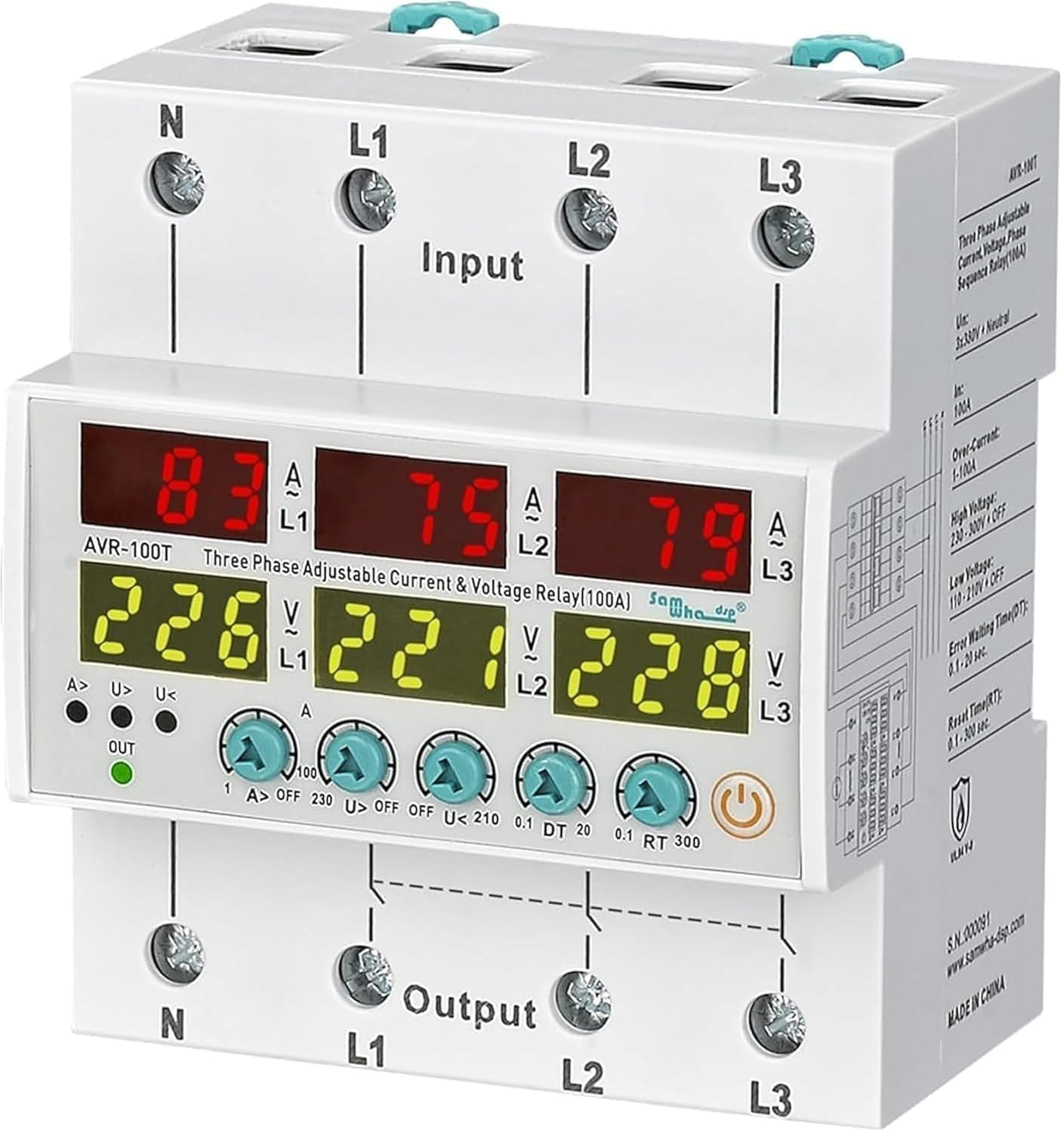 Voltage and Current Protection Device 3 Vaz High Load 380V 63A: Buy ...