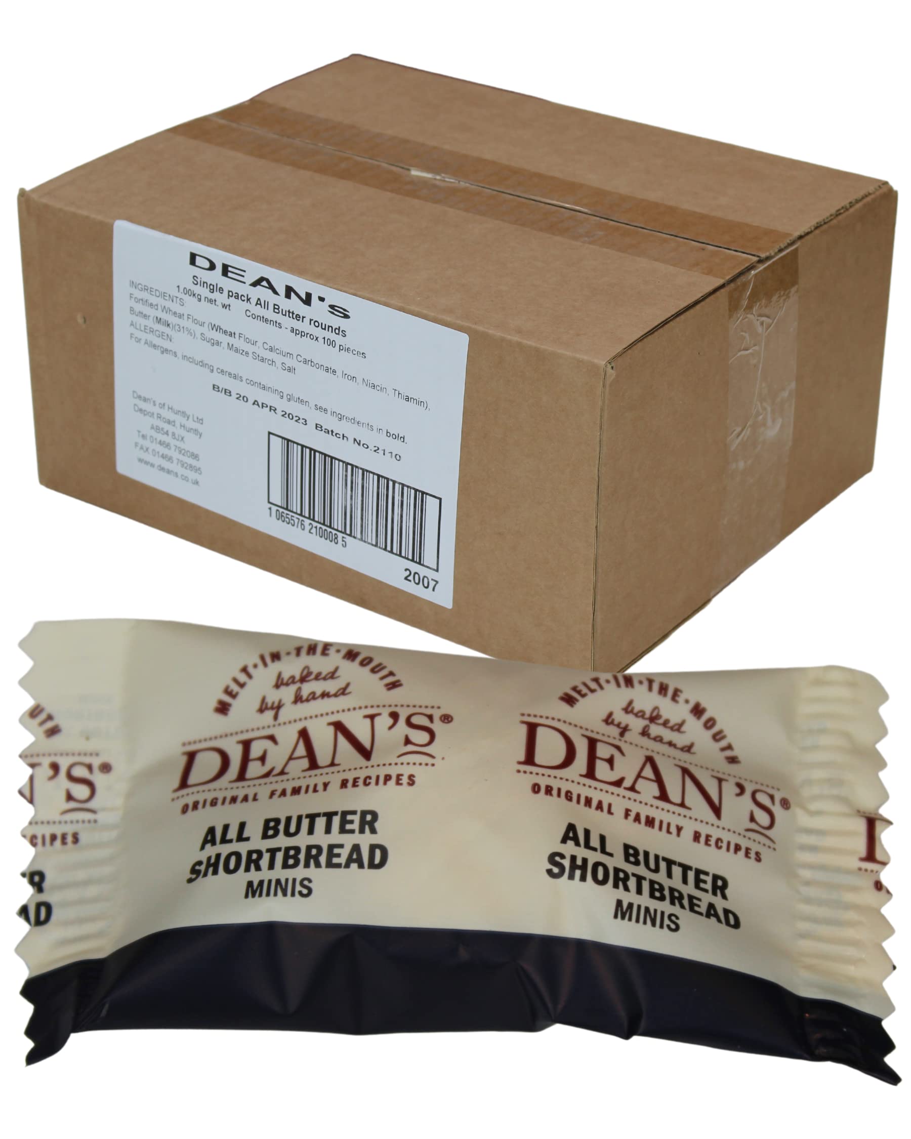 Deans Shortbread Biscuits Individually Wrapped - Bulk Box of 100 Single ...