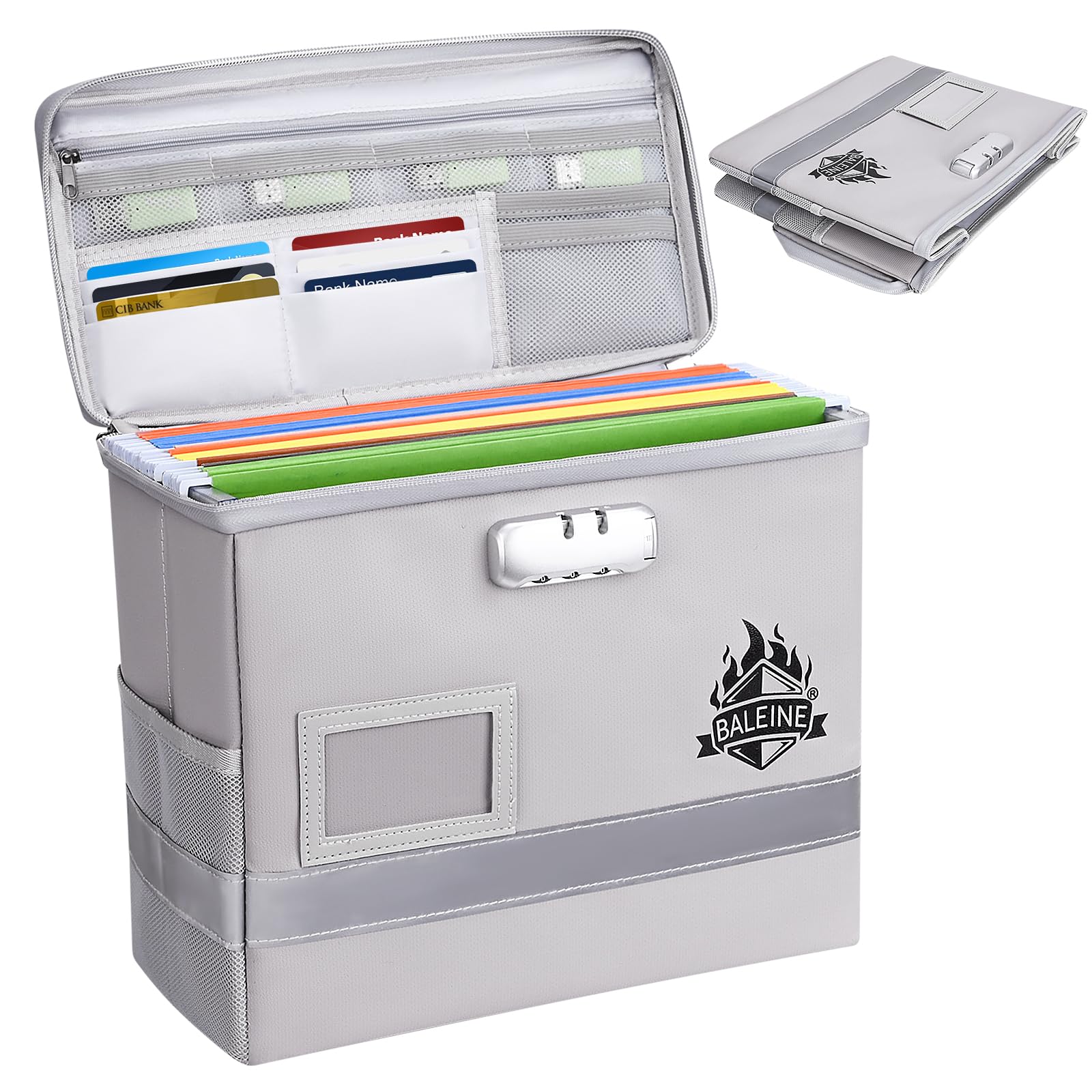 Amazon.com: BALEINE Fireproof Document Box with Lock, Portable ...