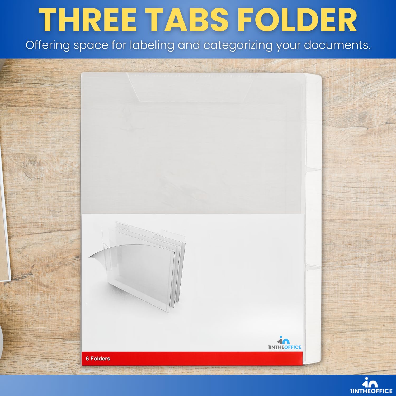 Snapklik.com : 1InTheOffice Clear Plastic Folder Letter Size, Poly File ...