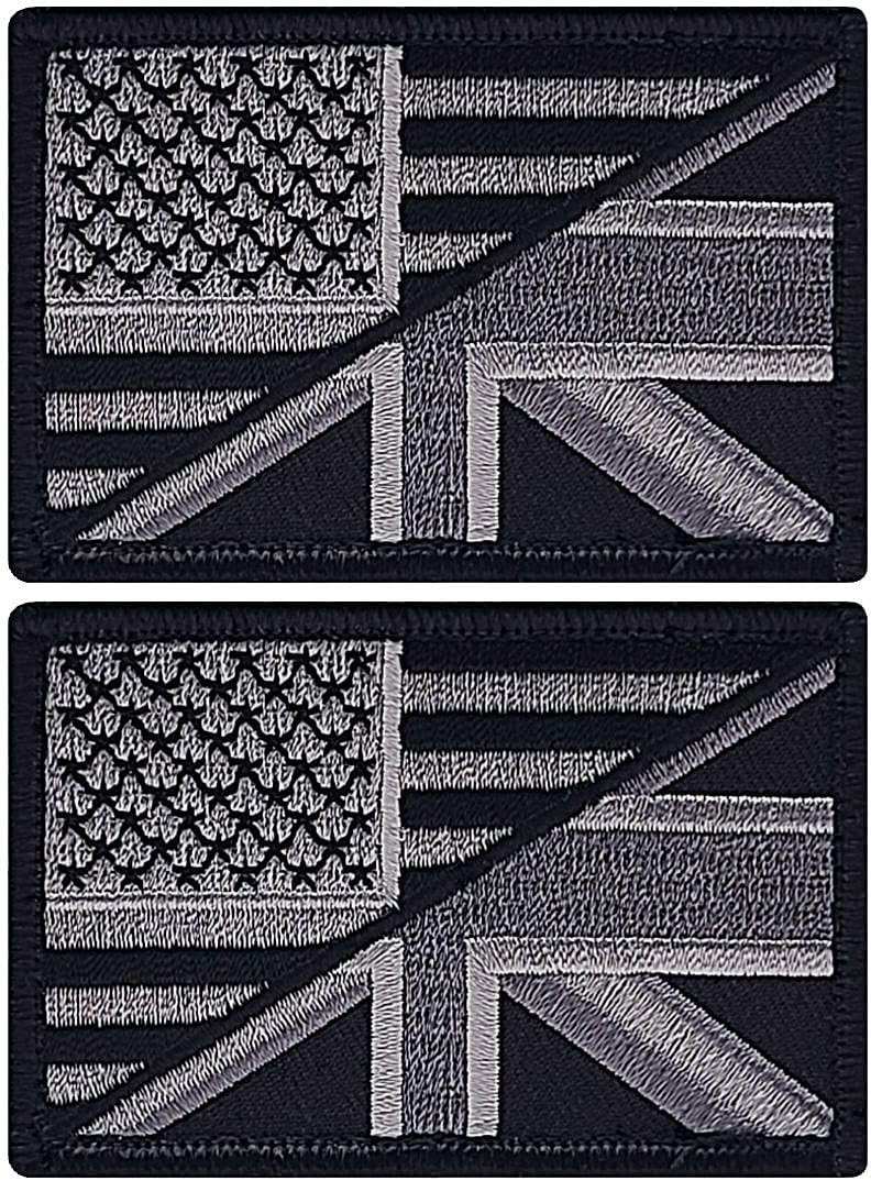 Amazon.com: USA UK Flag British American Flag Subdued Morale Patch ...