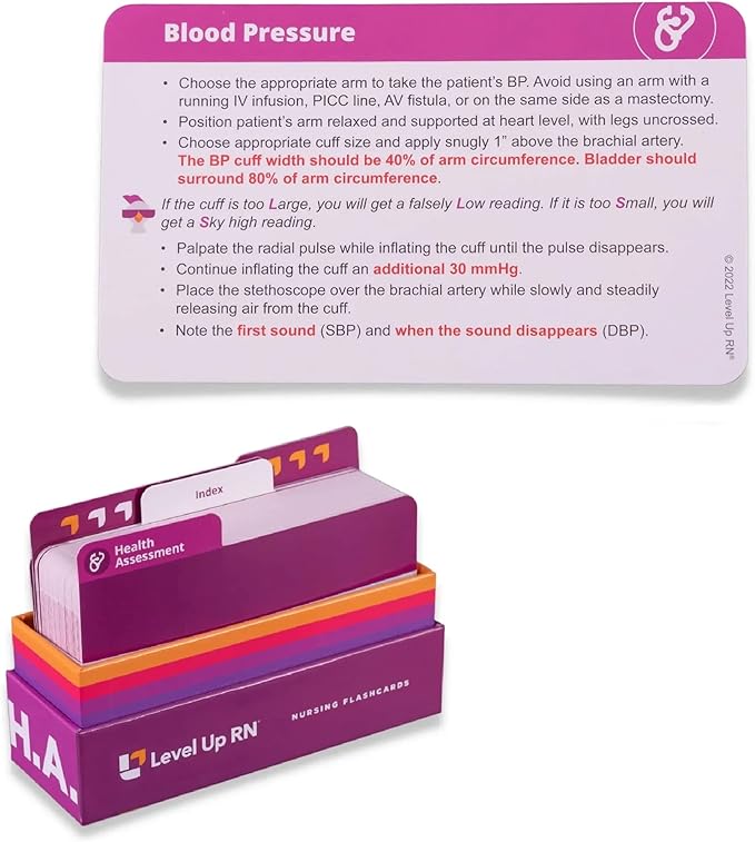 Amazon.com: Level Up RN – Health Assessment Flash Cards – No Fluff ...