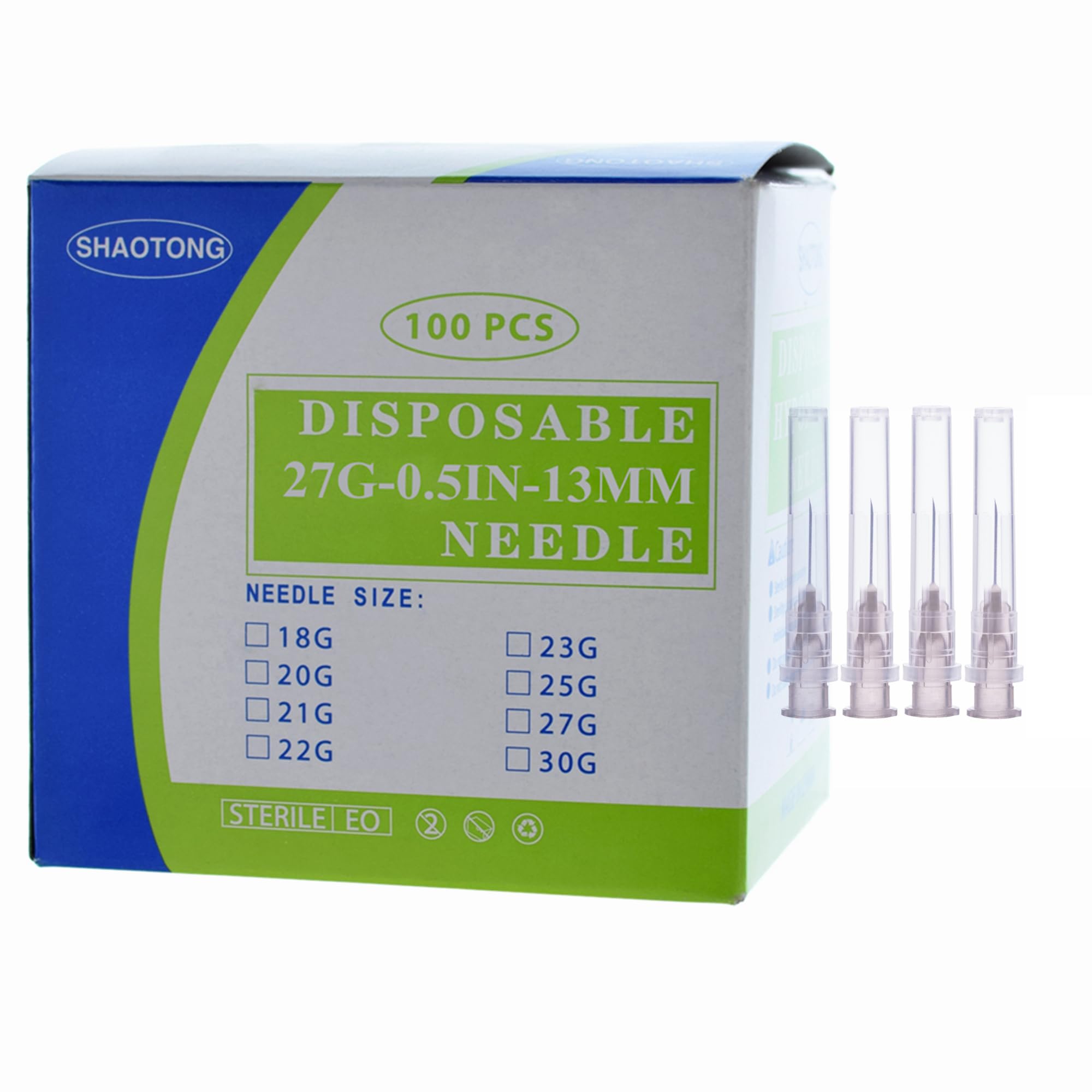 Amazon.com: Disposable sterile needles 100Pack (27G-0.5IN) : Industrial ...