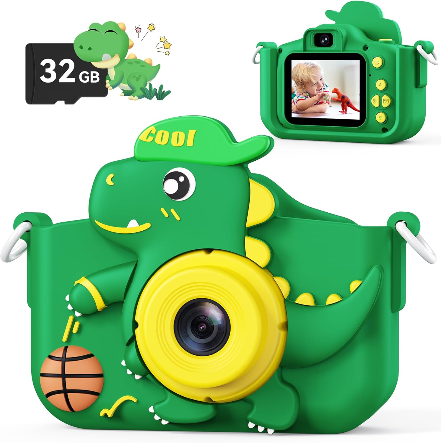 Amazon.com: Kids Camera, Dinosaur Kids Camera for Boys, Toddler Camera ...