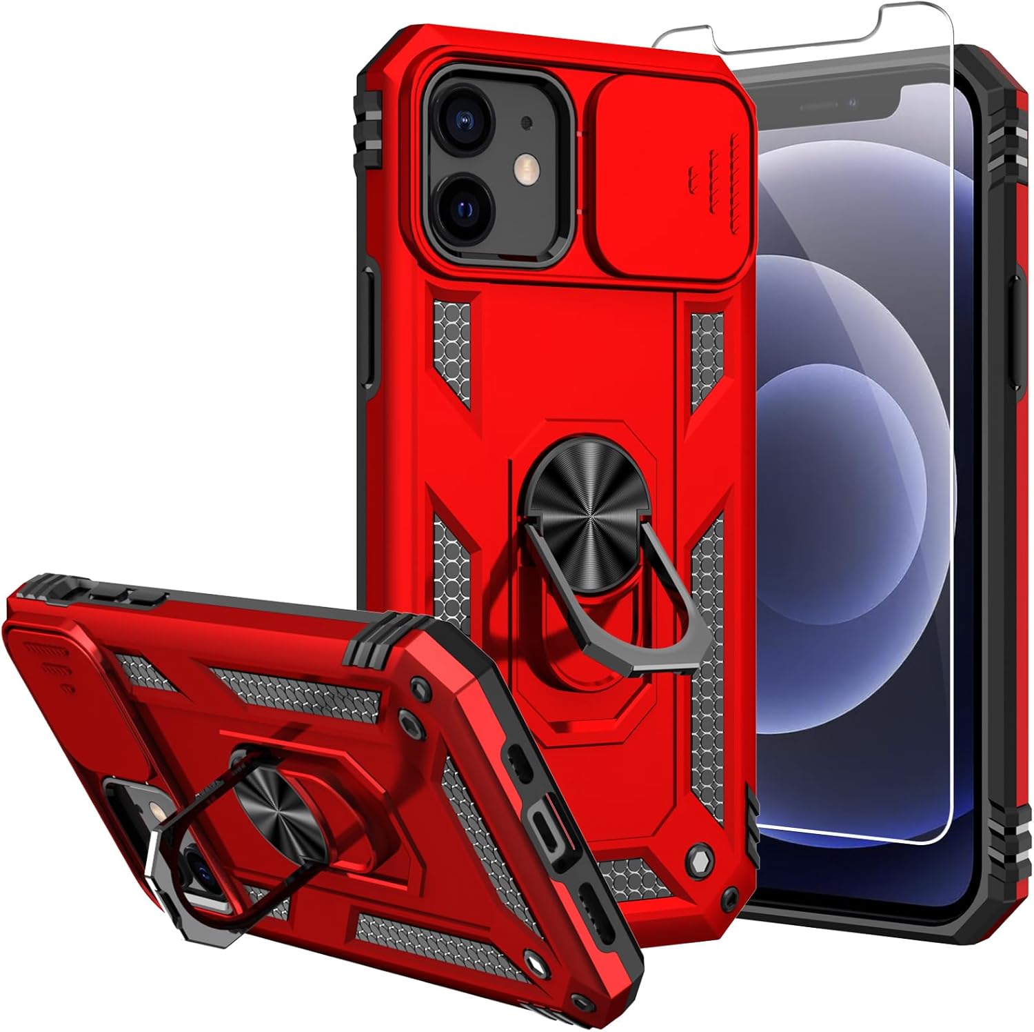 Amazon.com: SKTGSLAMY for iPhone 12 Case,with Screen Protector and ...