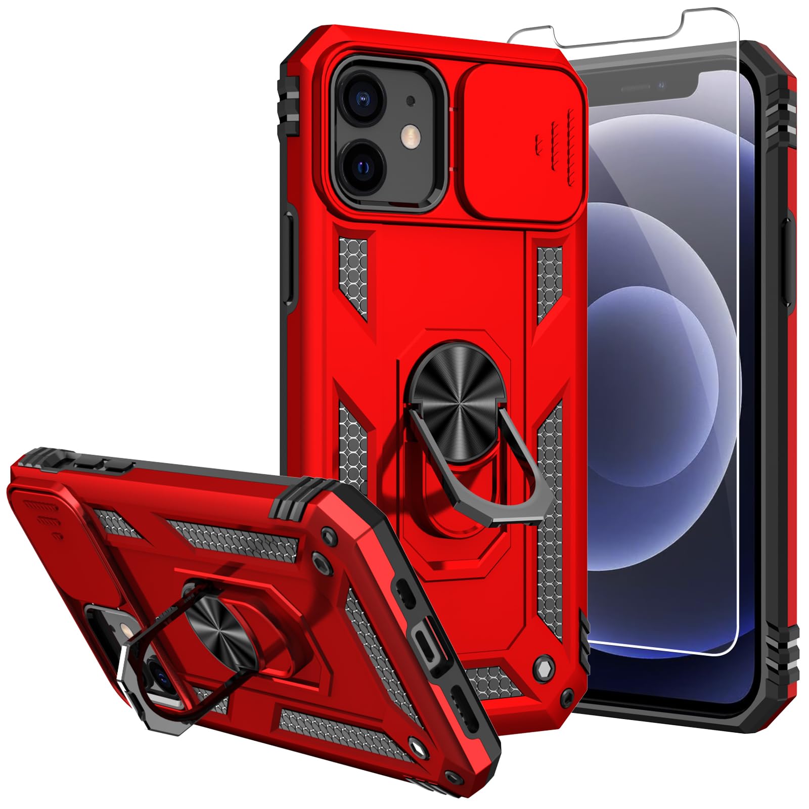 Amazon.com: SKTGSLAMY for iPhone 12 Case,Phone 12 Pro Case,with Screen ...