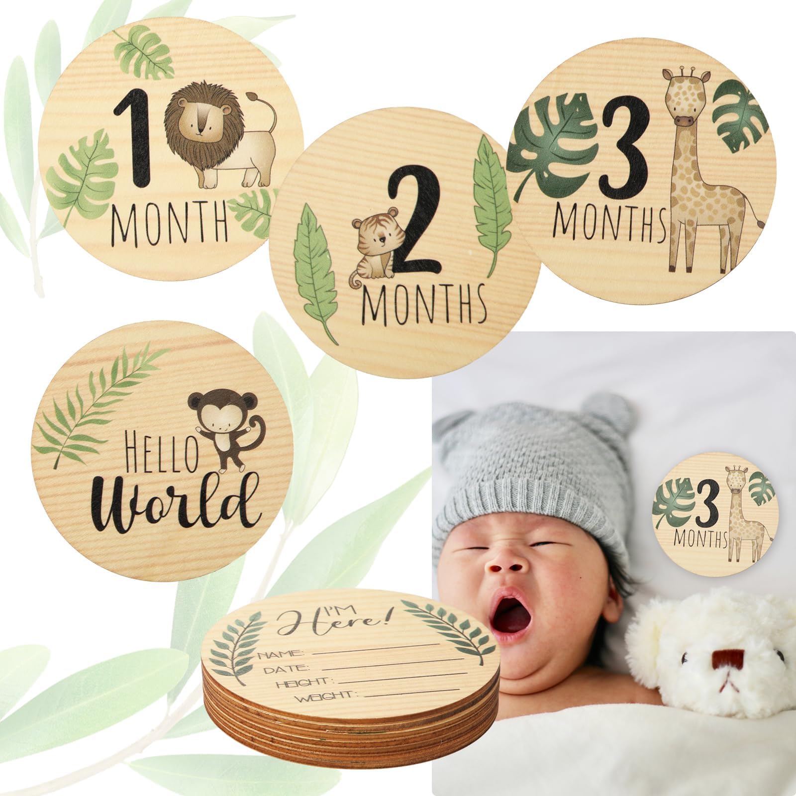 Baby Printable Month Signs Baby Announcement Sign, Round Baby Nursery