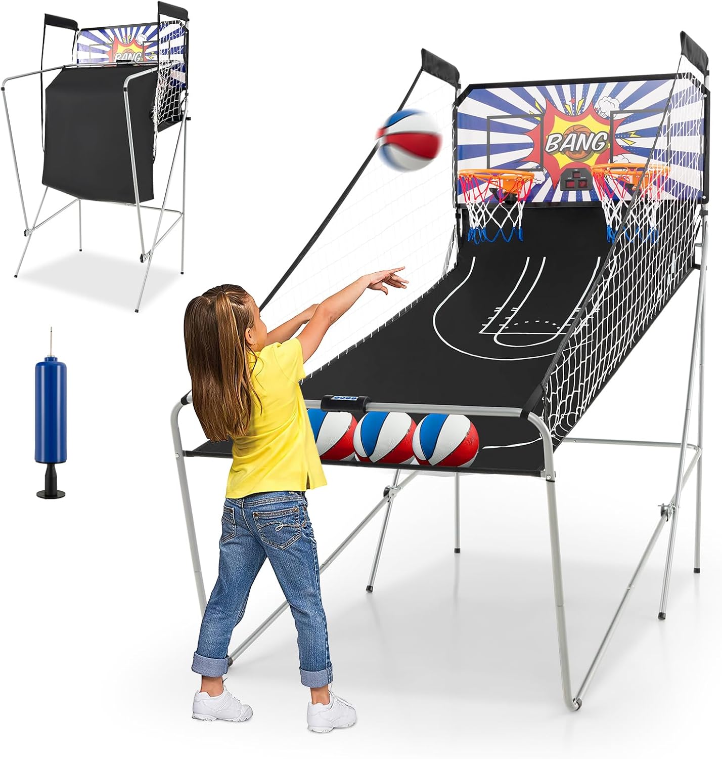 Amazon.com: Goplus Foldable Dual Shot Basketball Arcade Game ...