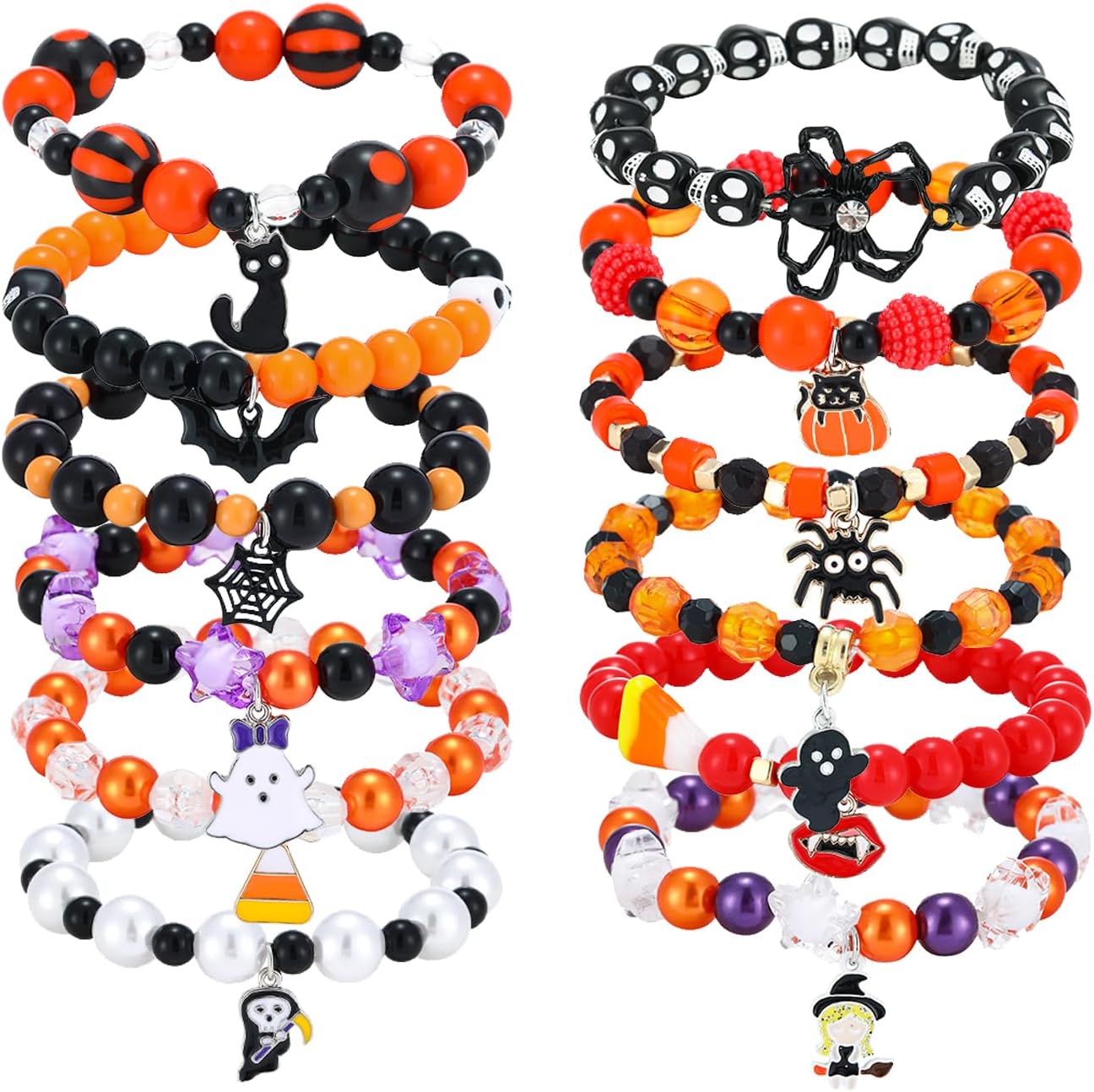 Amazon.com: Yoshow 12 PCS Halloween Bracelets Bulk for Women Girls ...