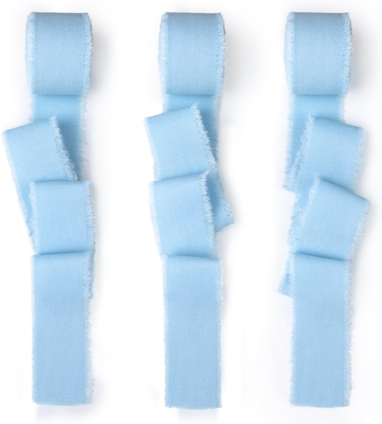 Amazon.com: Mlurcu Light Blue Cotton Linen Ribbon 1.5" x 21Yds Baby ...