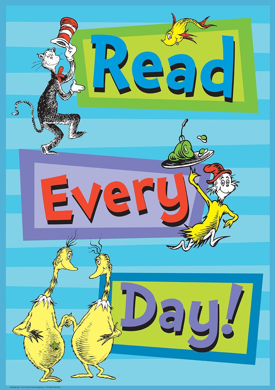 Amazon.com : Eureka Dr. Seuss 'Read Every Day' Classroom Poster, 13'' W ...
