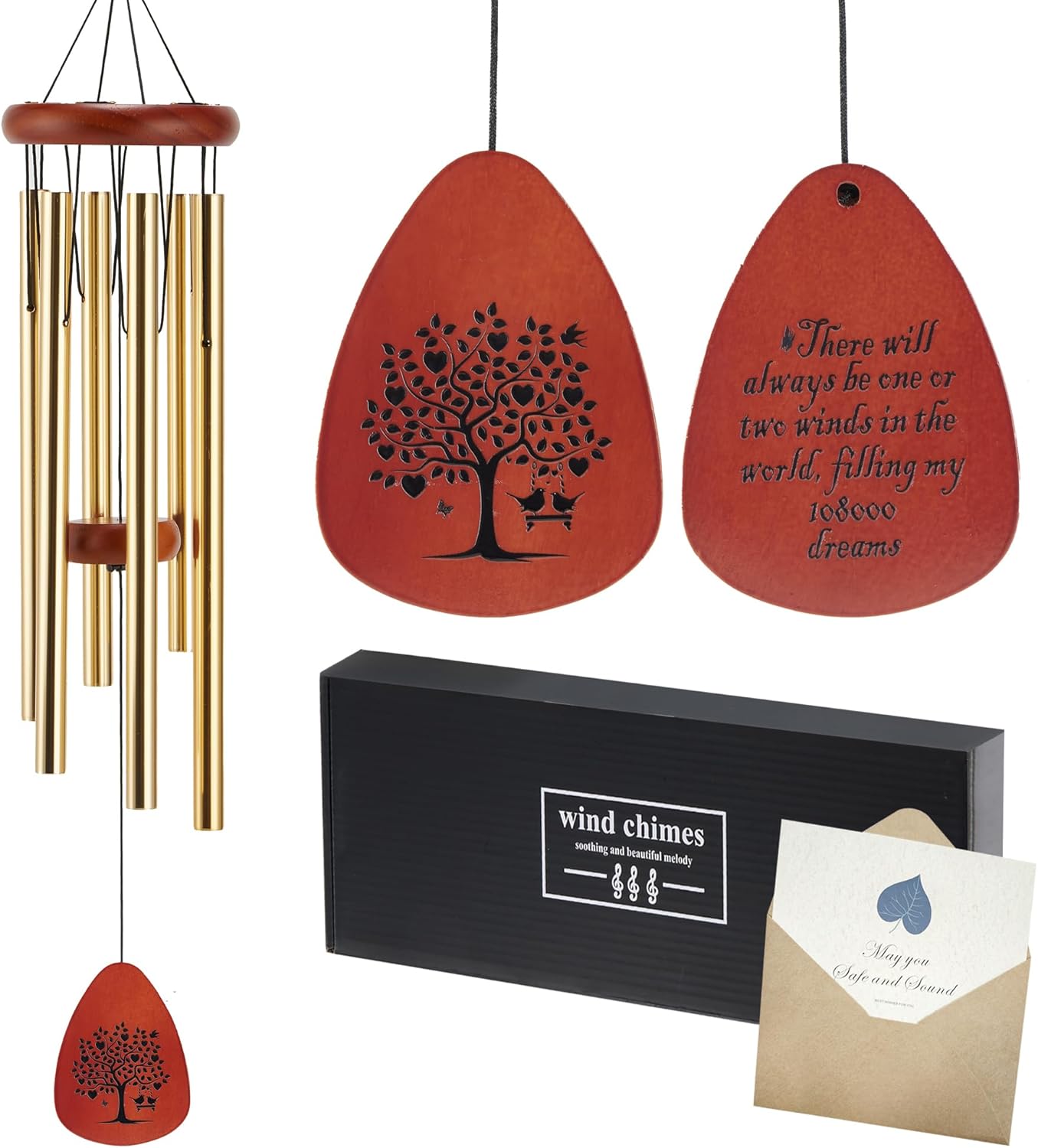 Amazon.com : Wind Chimes for Outside,32" Wooden Soothing Melodic ...