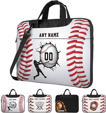 Amazon.com: Custom Laptop Bag for Men Women Personalized Baseball ...