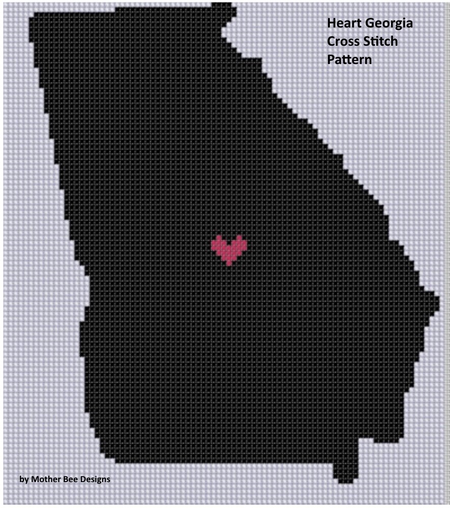 Heart Georgia Cross Stitch Pattern eBook : Designs, Mother Bee: Amazon ...