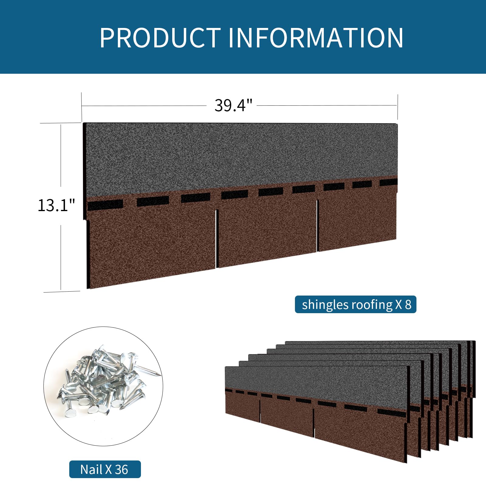 Snapklik.com : NeatiEase Roofing Shingles 3-Tab, 8 Pack Asphalt ...