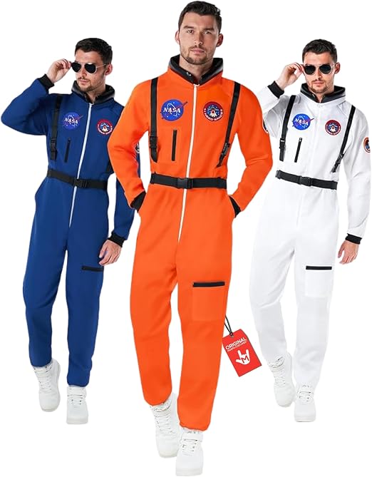 Amazon.com: Morph Astronaut Costume Adult, Orange Space Suit Men, Mens ...