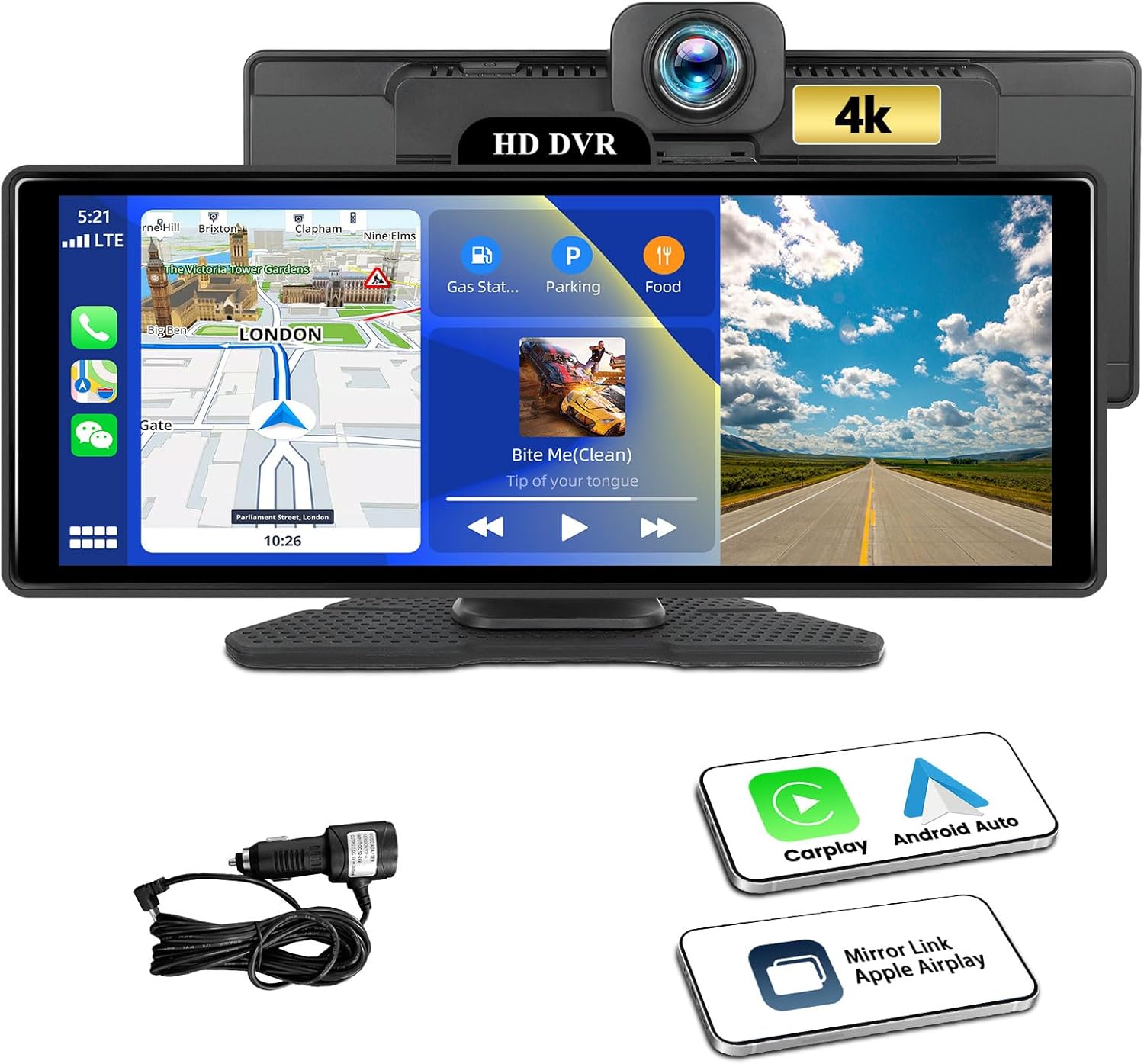 Amazon.com: 4K Front Camera Wireless Carplay/Android Auto Touchscreen ...