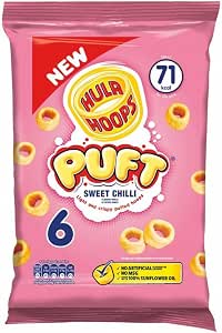 Hula Hoops Puft Sweet Chilli Flavour Wheat & Potato Rings 6x15g ...