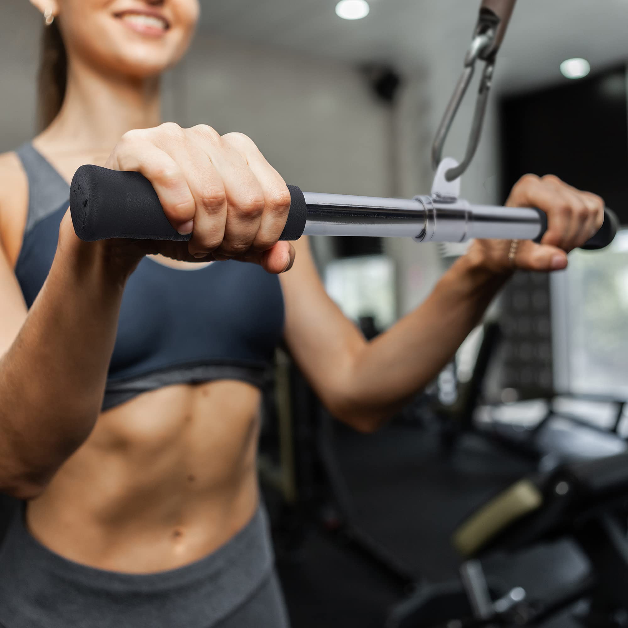 Rotating Straight Bar Cable Attachment Revolving Cable Machine ...