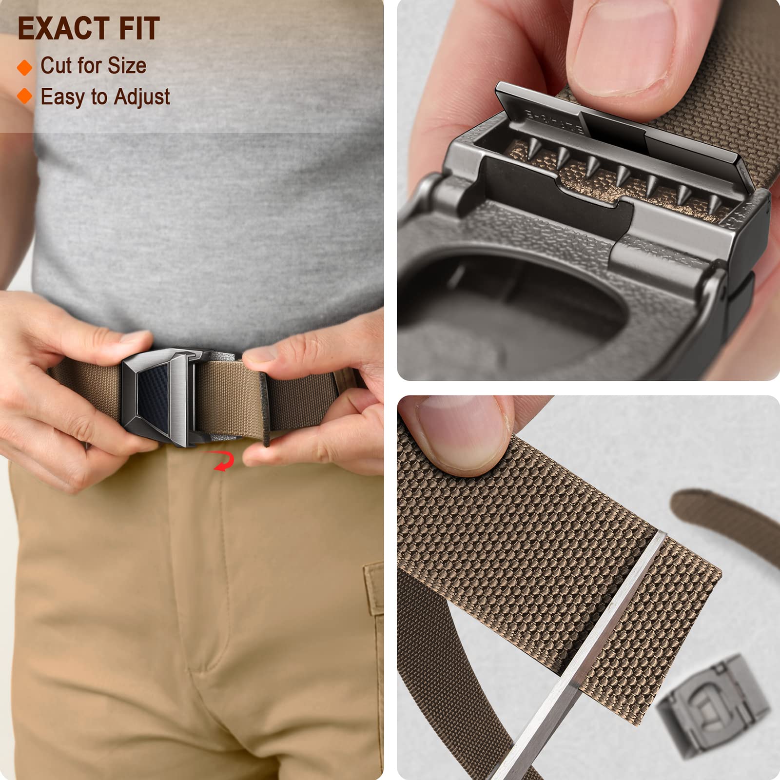 Snapklik.com : BULLIANT Tactical Belt For Men, Men Stretch Nylon Web ...