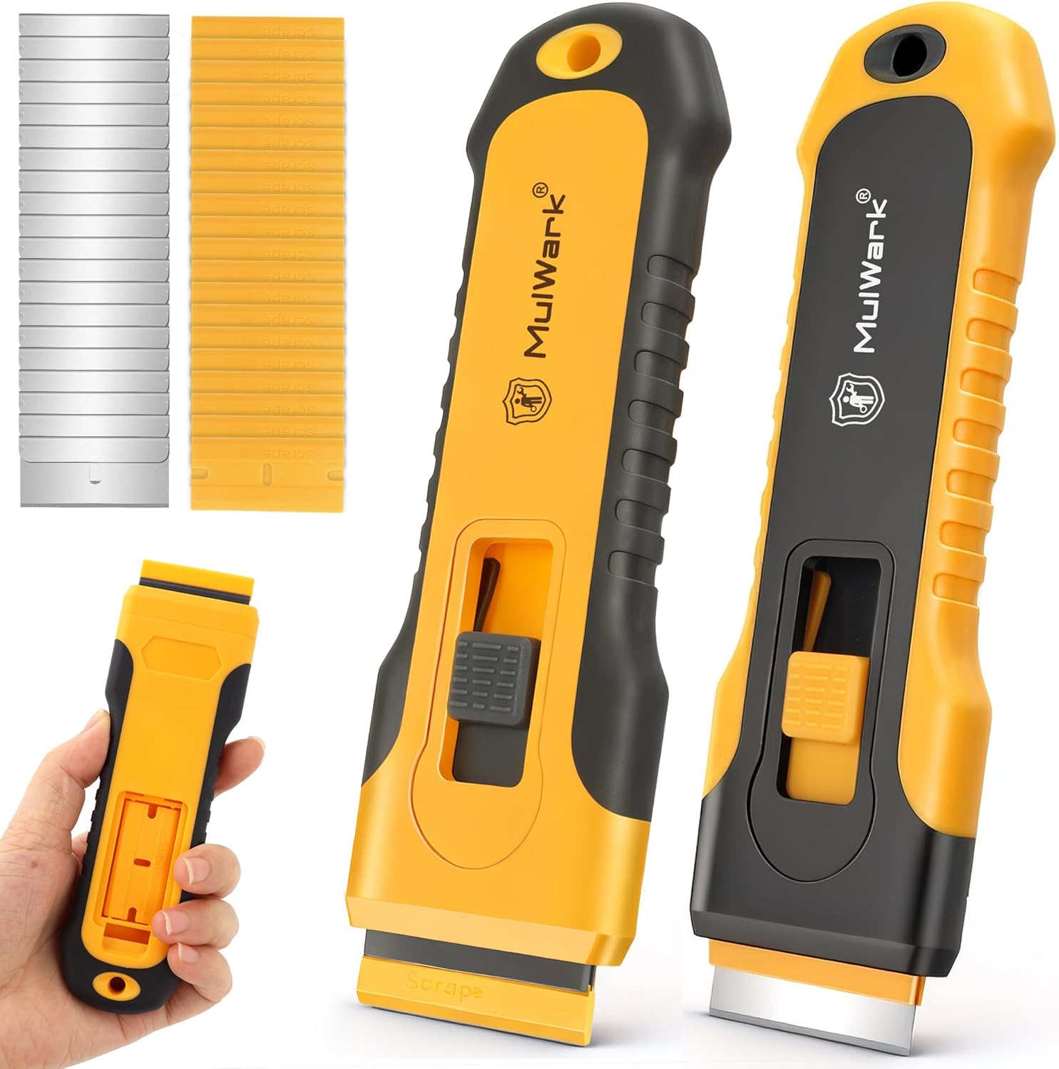 Amazon.com: MulWark Razor Blade Scraper, 2 Pack Razor Scraper Tool with ...