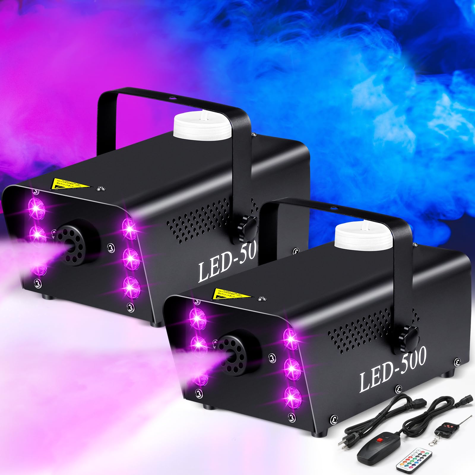 Amazon.com: Retisee 2 Set Fog Machine Halloween with 6 Colorful LED ...