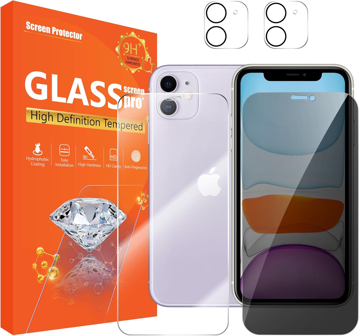 Amazon.com: seninhi [1+1+2Pack for iPhone 11 6.1inch Transparent Screen ...