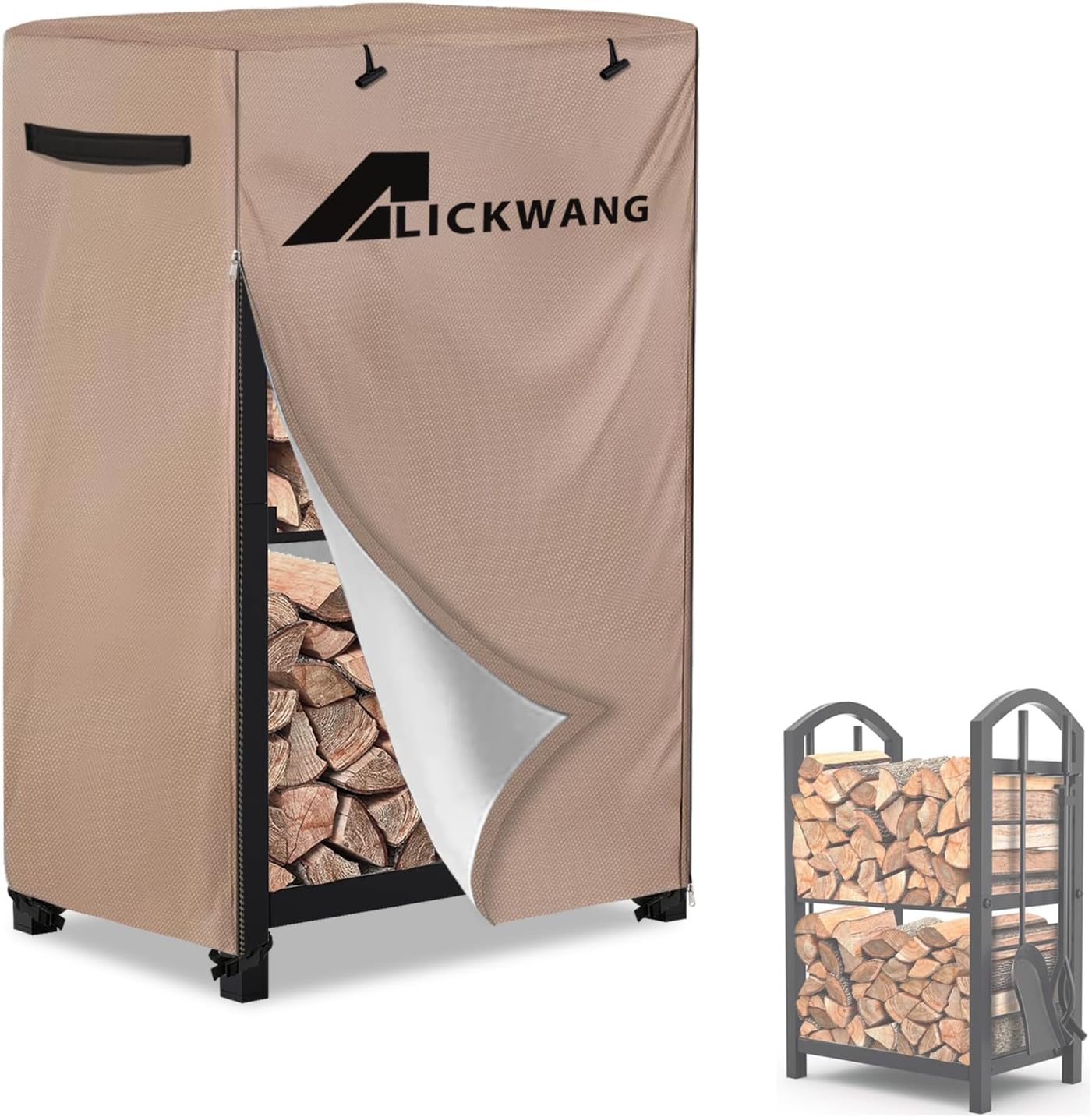 Amazon.com: Alickwang 17 Inch Firewood Rack Cover,Heavy Duty 600D ...