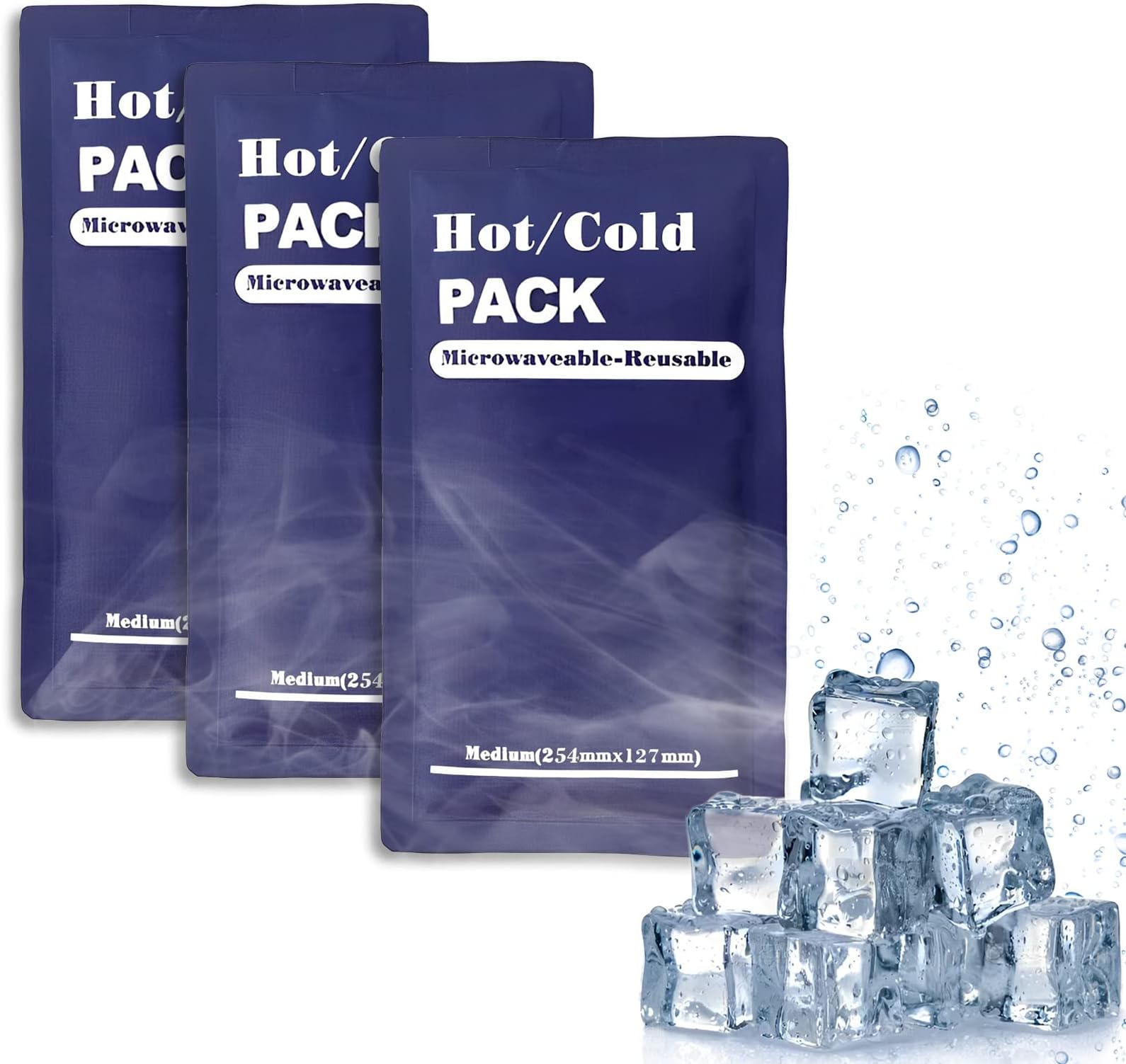 Compresas de Gel Frio, Bolsa de Hielo Reutilizable de 3 Piezas, Terapia ...