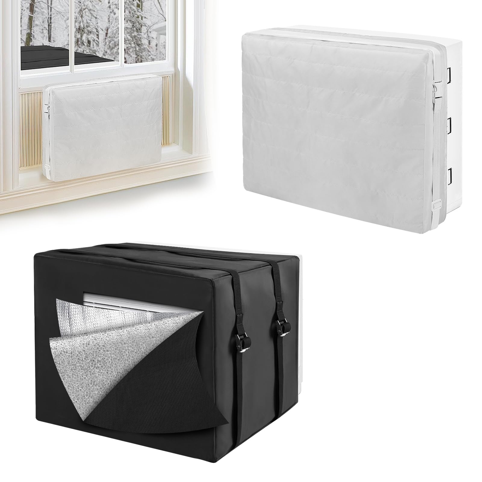 Amazon.com: 2 Pack Windproof Window AC Cover for Indoor Outdoor ...