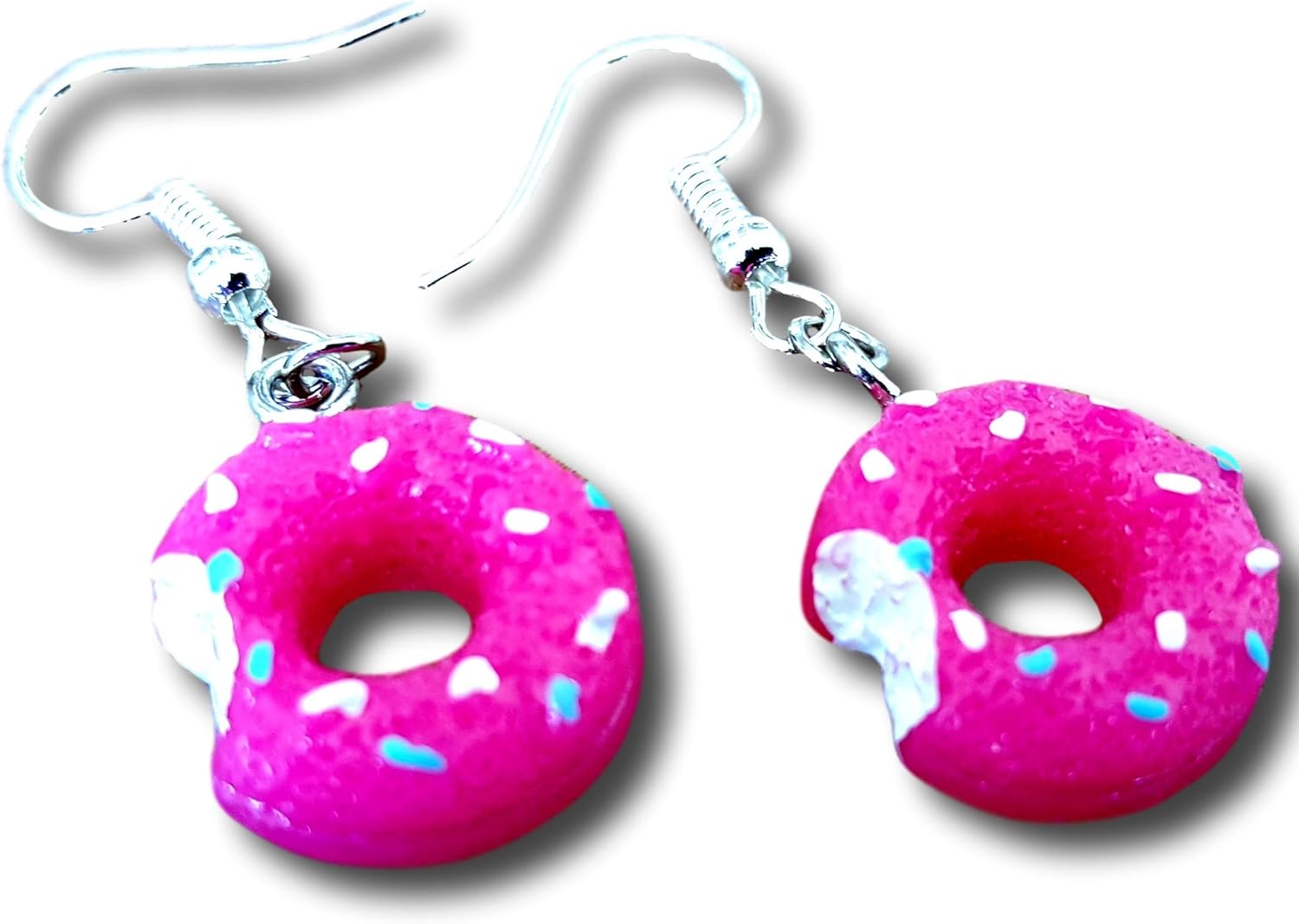 Amazon.com: Pashal Hot Pink Glazed Sprinkle Donut Dangle Earring ...