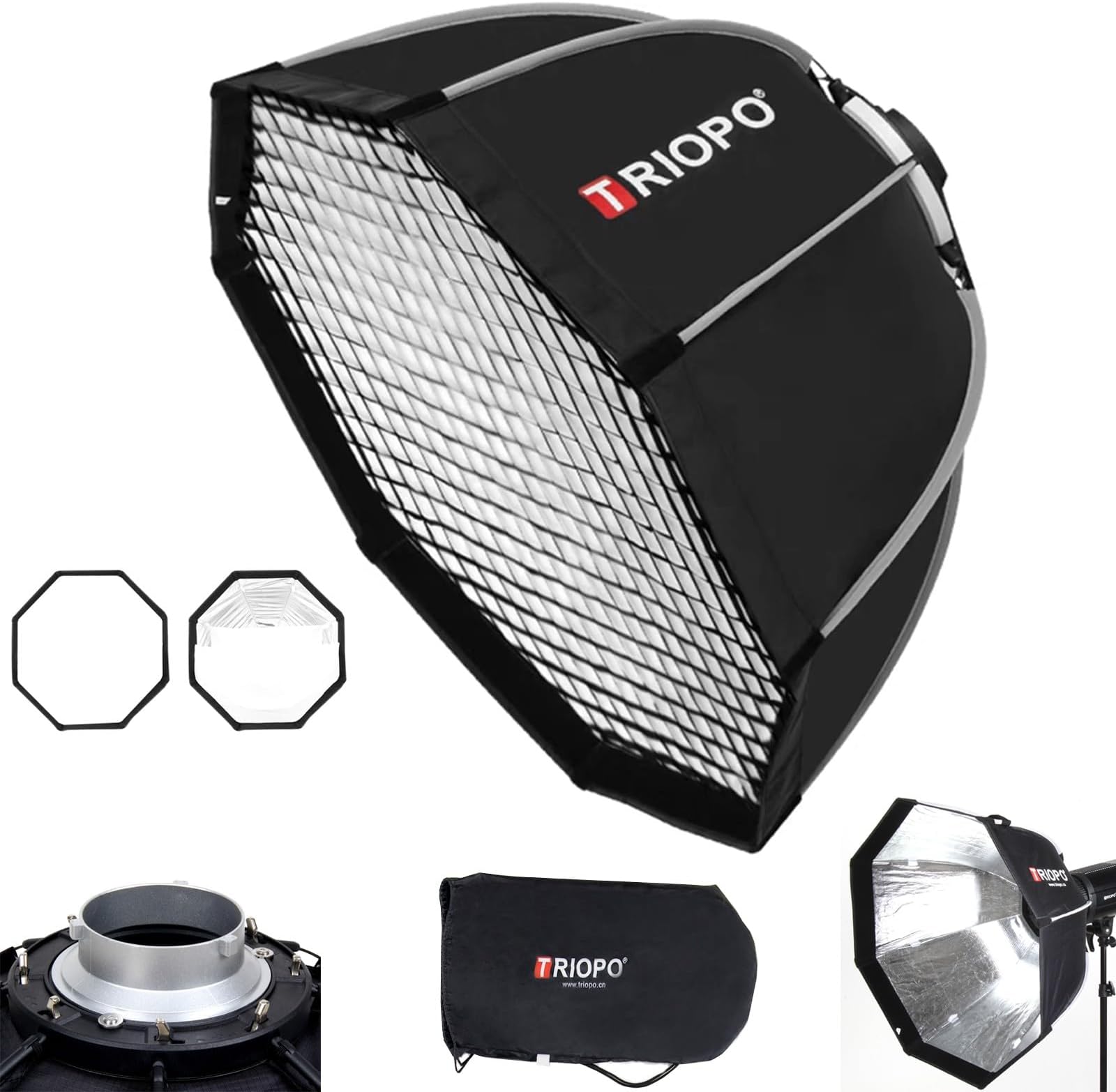 Amazon.com : Triopo Softbox 47.2in/120cm Octagon Soft Boxes with ...
