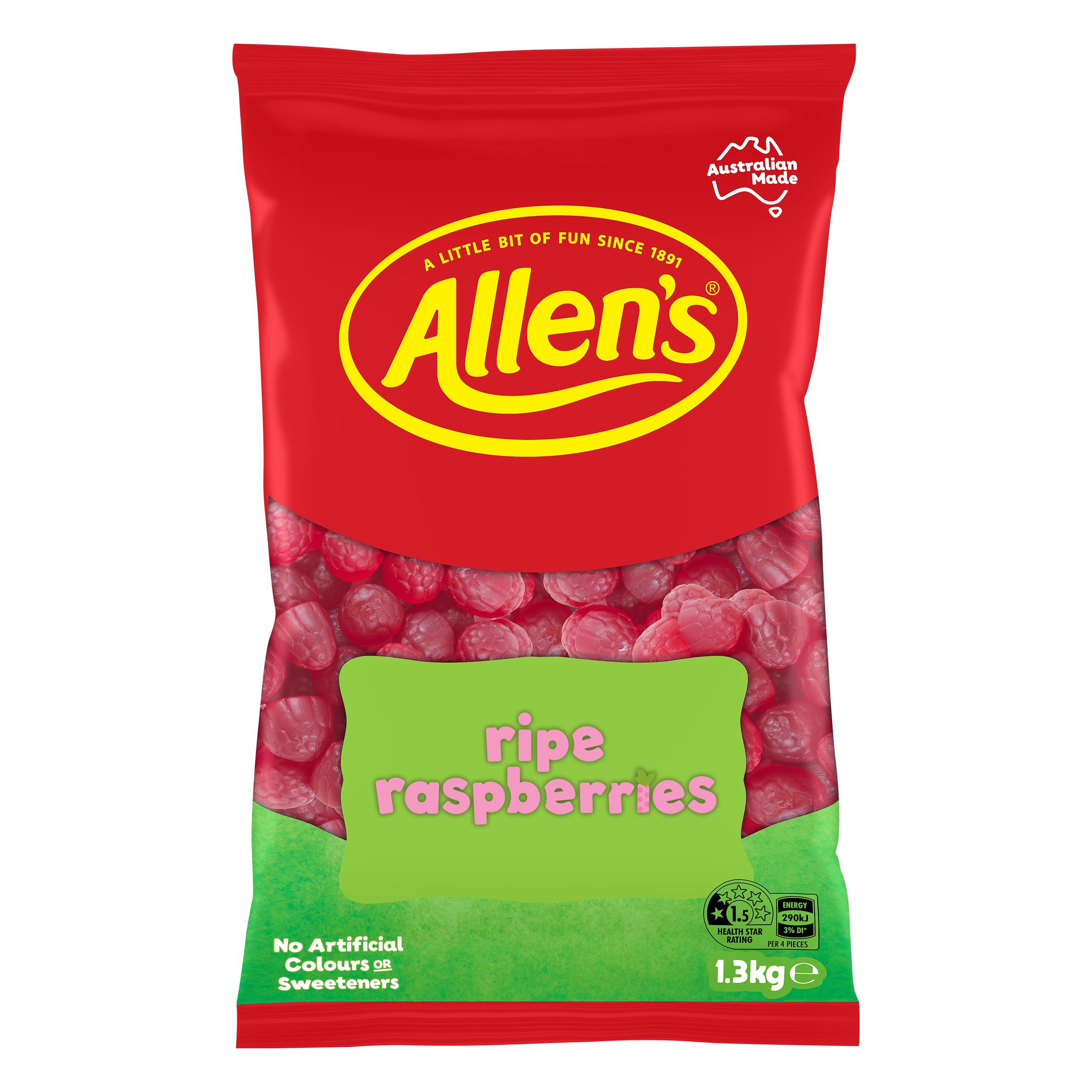 Allen's Ripe Raspberries Lollies Bulk Bag, 1.3 Kilograms : Amazon.com ...