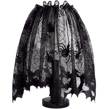 Boao 2 Pieces Halloween Spider Web Lamp Shades Topper Lace Cobweb ...