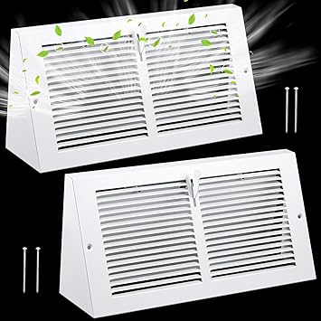 Yaocom 2 Pcs Baseboard Vent Covers with Damper Duct Opening: 14 x 6 ...