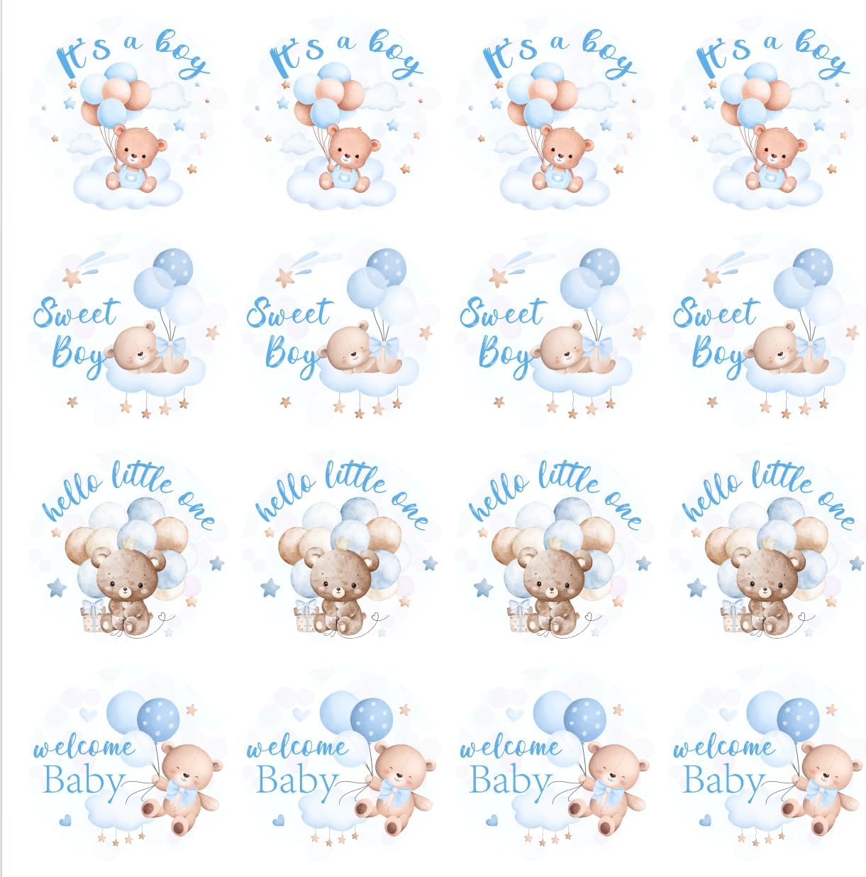 Amazon.com: 80pcs 4 Baby Boy Theme Handmade Label Stickers Pair with ...