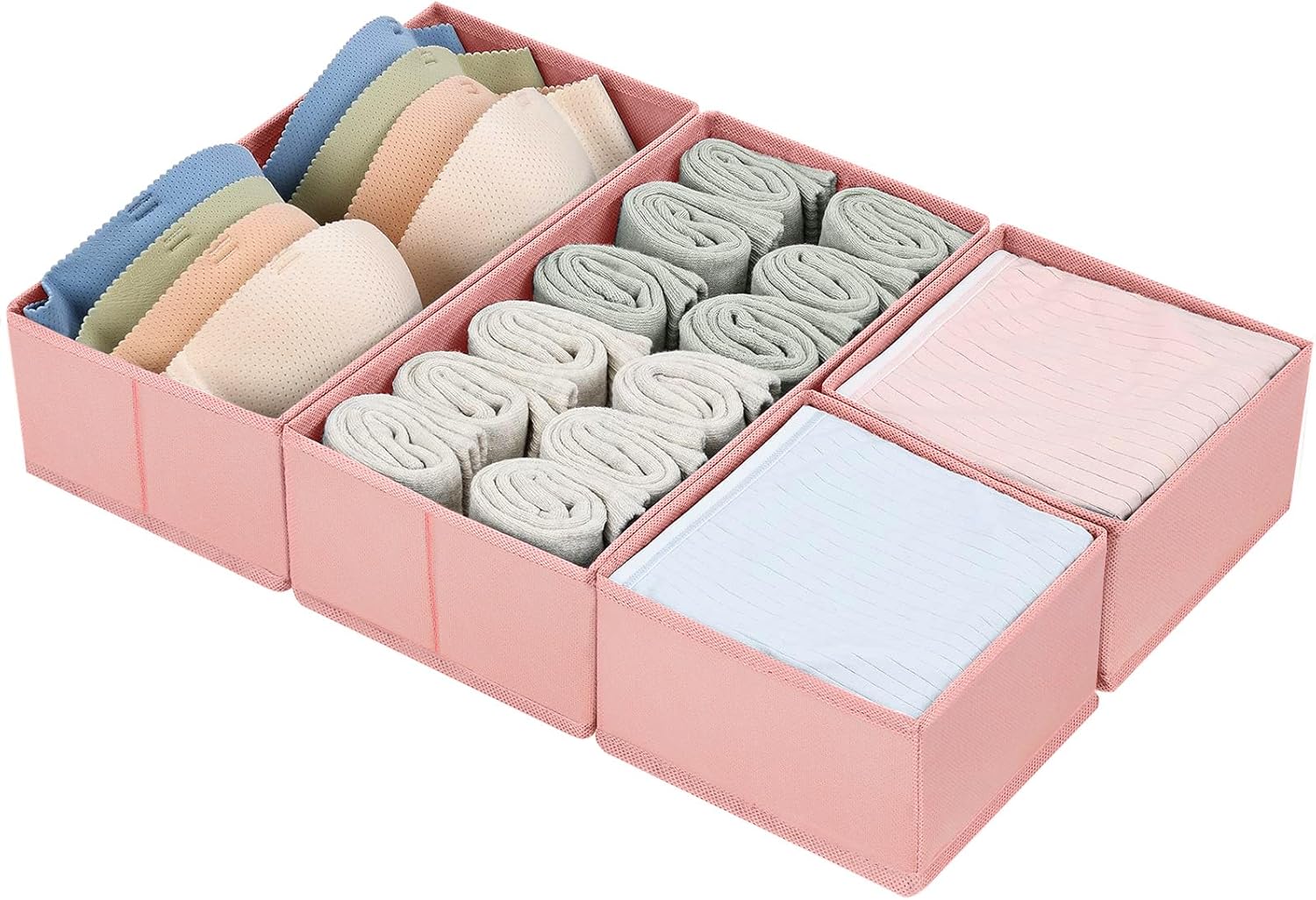 Amazon.com: DIMJ Drawer Organizers for Clothing, Set of 4 Dresser ...