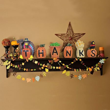 Amazon.com: Resin"Give Thanks" Blocks (Set of 6) Fall Home Decor : Home ...