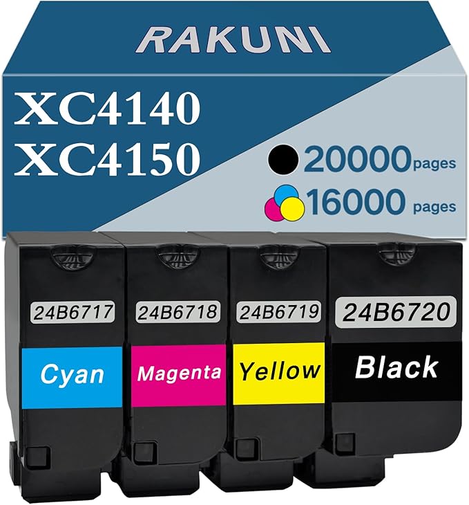 Amazon.com: RAKUNI XC4150 XC4140 Compatible Toner Cartridge Replacement for Lexmark XC4150 ...