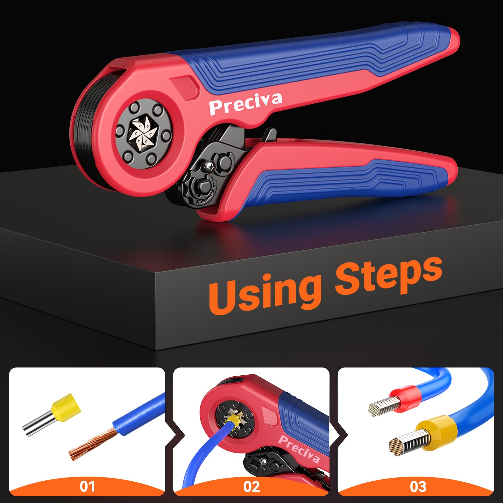 Snapklik.com : Preciva Ferrule Crimping Tool Kit, AWG 28-7 Hexagonal ...