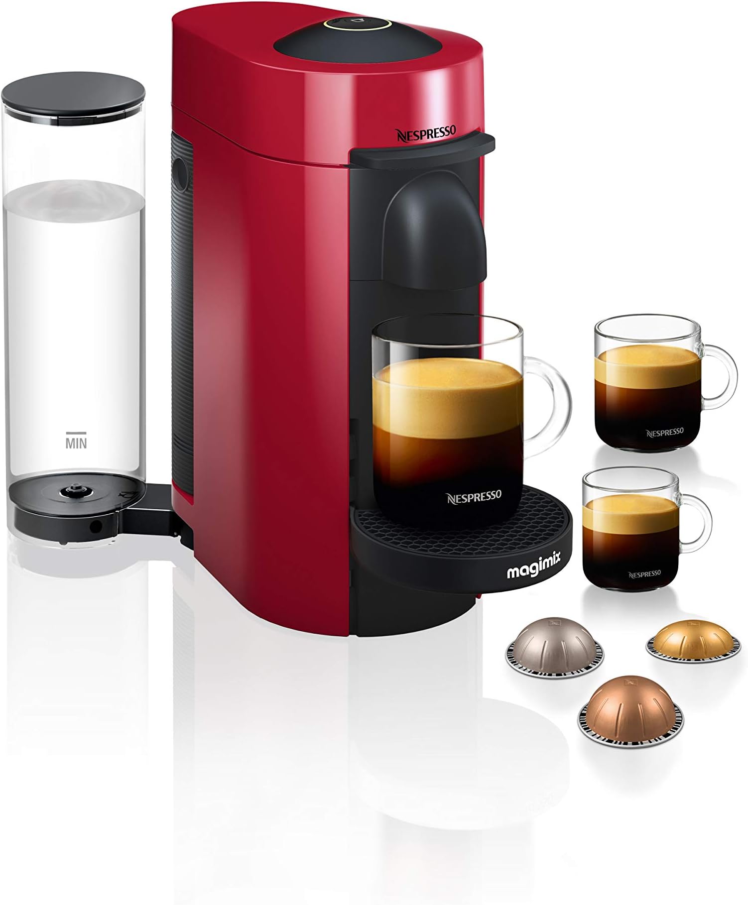 Magimix Machine à Café Nespresso Vertuo Plus Rouge Cafetière Espresso ...