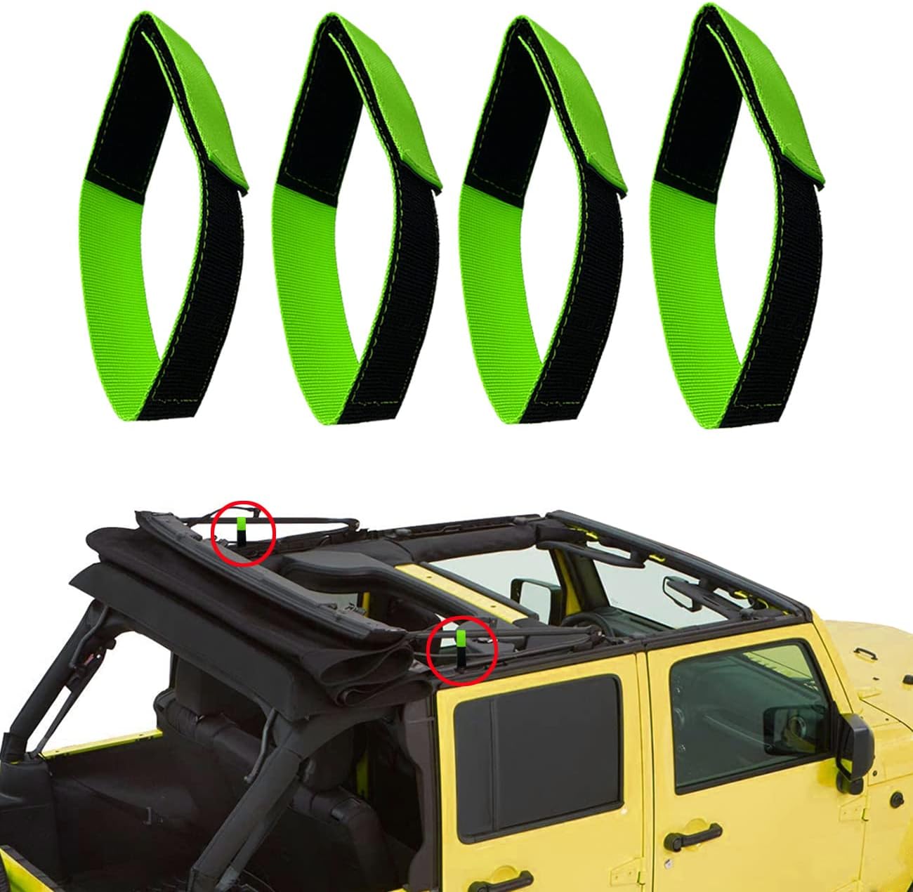 Amazon.com: AUXMART Tie Down Straps for Jeep Wrangler 21" x 1.5" Hook ...
