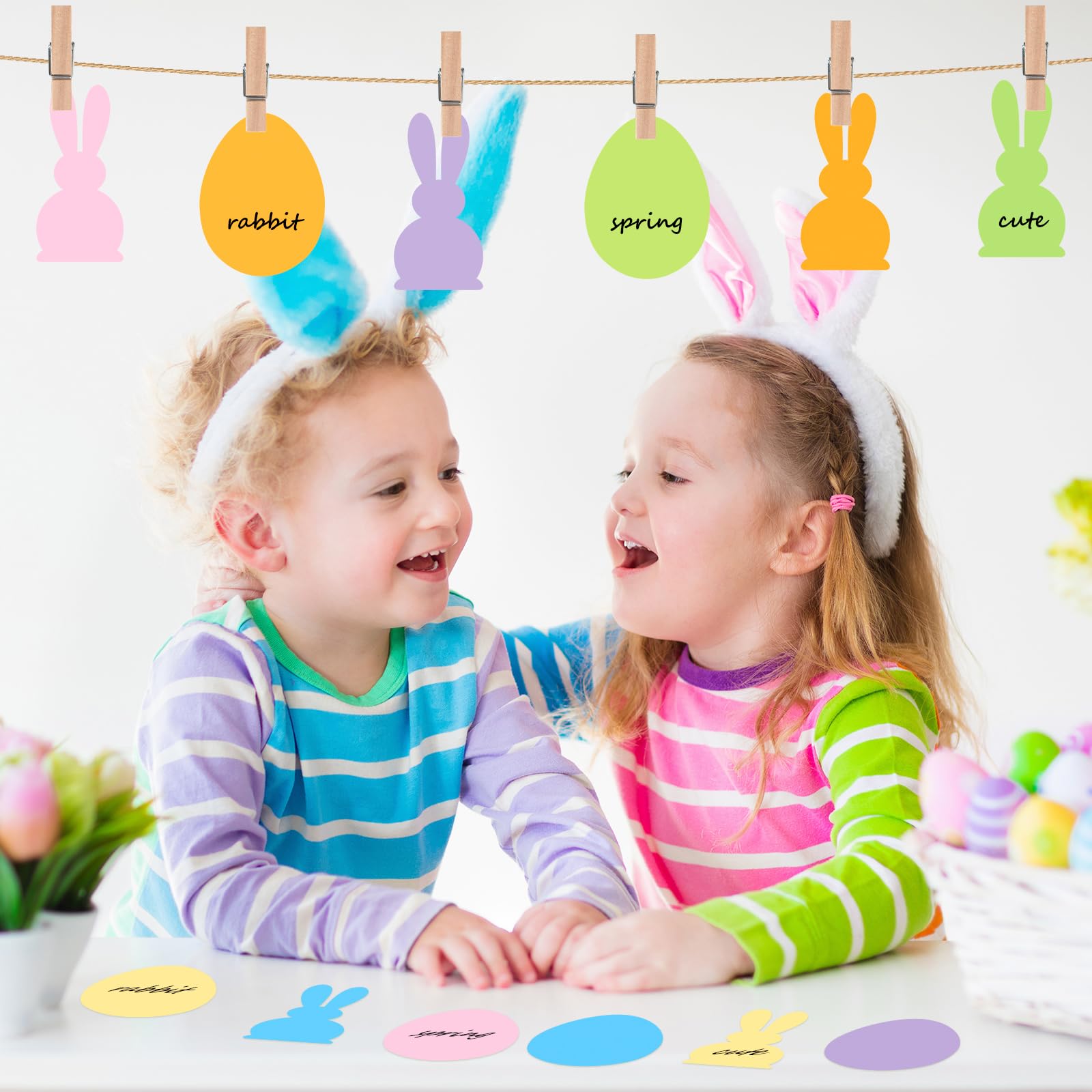 Snapklik.com : 200 Pcs Easter Bunny Egg Cutout Rabbit Egg Shaped Easter ...