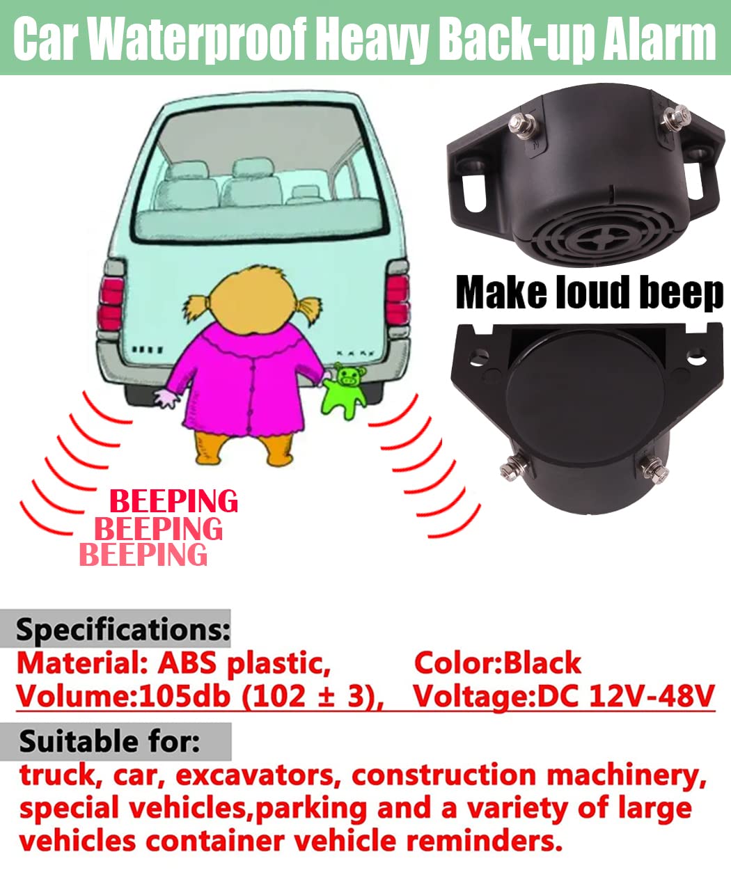 Snapklik.com : BANHAO 12V -48V 110dB Universal Replacement Heavy-Duty ...